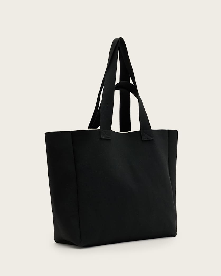 Izzy Large Logo Knitted Tote Bag Black | ALLSAINTS US